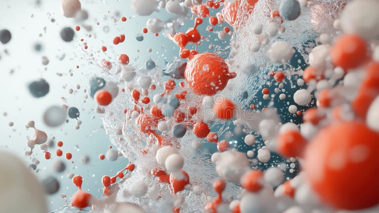 Colorful Spheres Colliding and Splashing in a Dynamic Abstract Scene ...