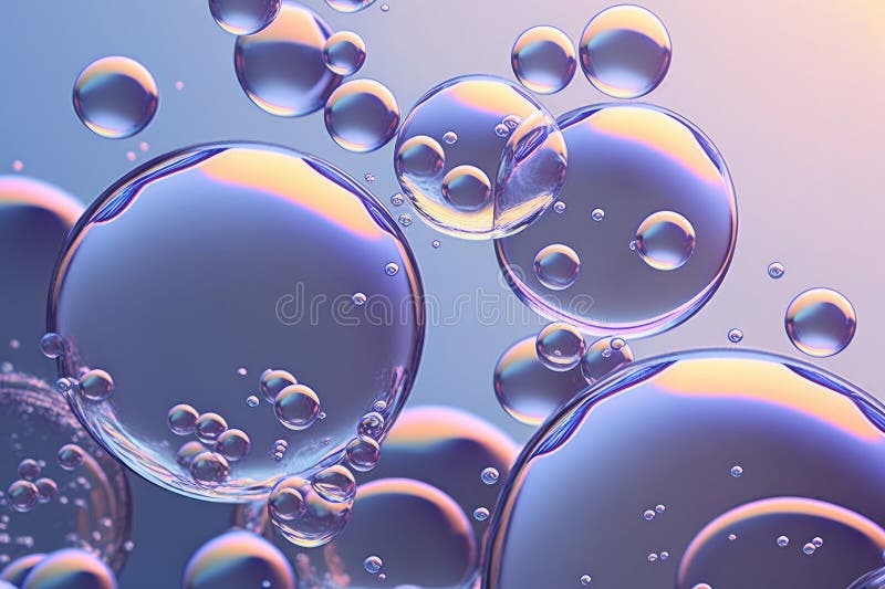 An Abstract 3D Render Featuring Translucent Soap Bubbles and Glass ...