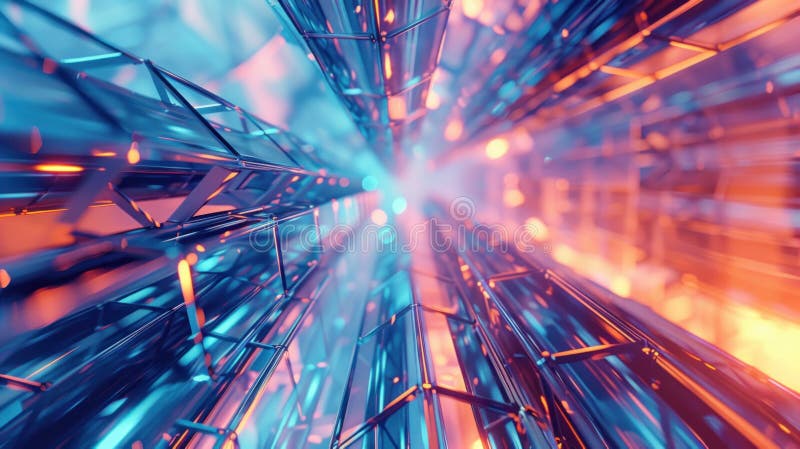 Abstract 3D Render of a Futuristic, Geometric Tunnel a Visual ...