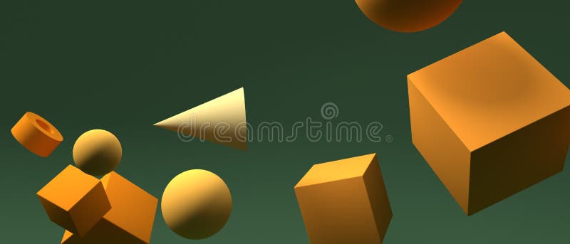 Abstract 3D Render of Geometric Shapes Stock Illustration ...
