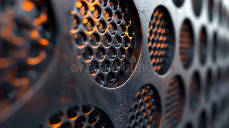 Abstract 3D Render Glowing Metal Texture Stock Illustration ...