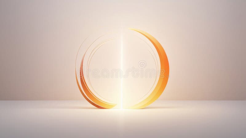 Abstract 3D Render of a Glowing Orange Circle on a White Background ...