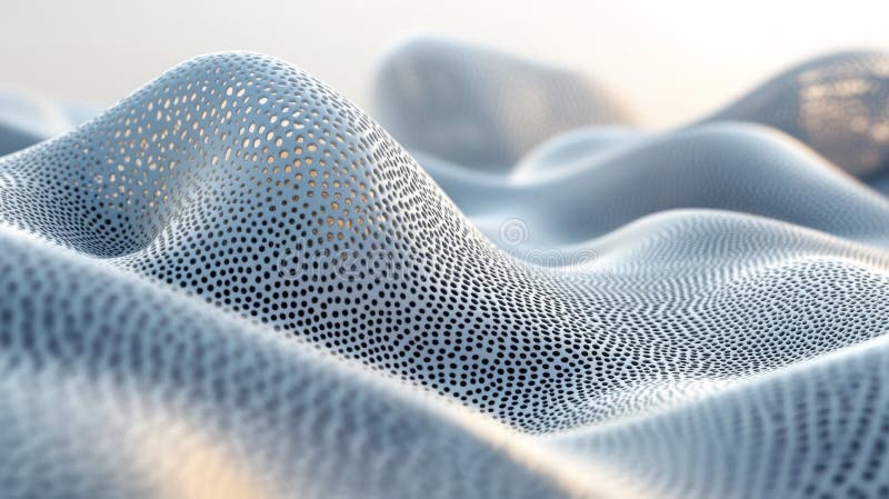 Abstract 3D Render of a Gray Perforated Surface Stock Illustration ...