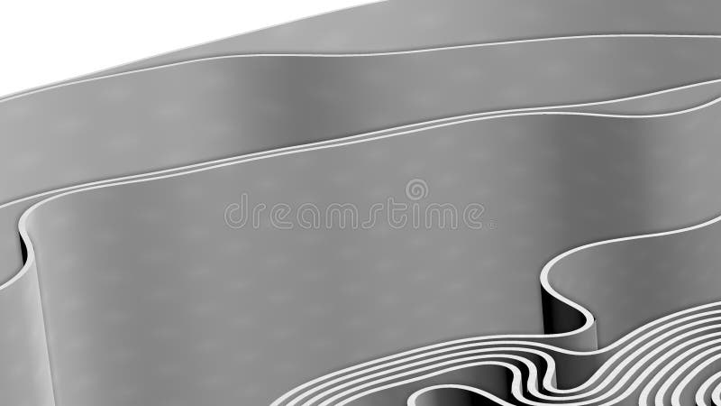 Abstract 3D Render Gray Splines Rows Light and Shadow Curves Flowing ...