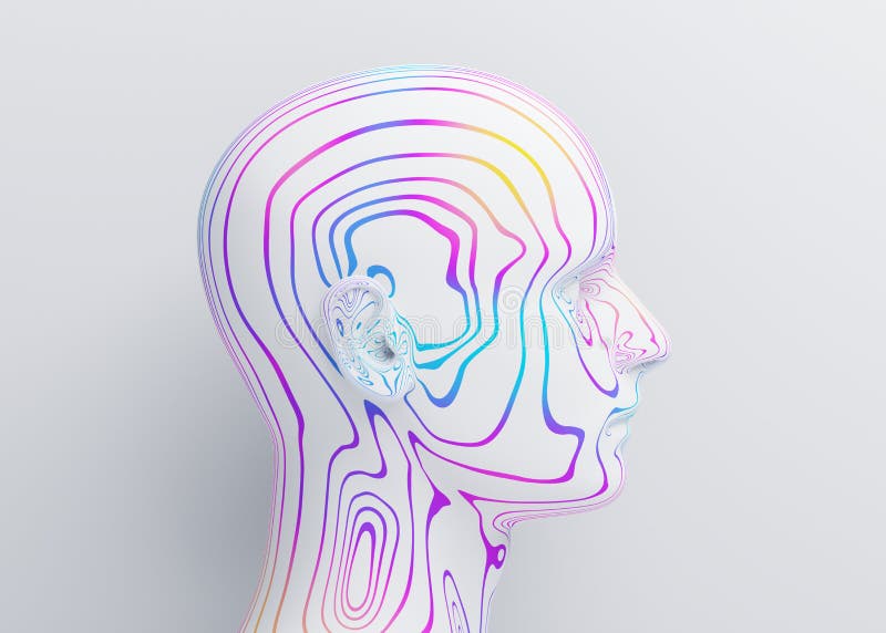 Abstract 3D Render of Human Head Stock Illustration - Illustration of ...