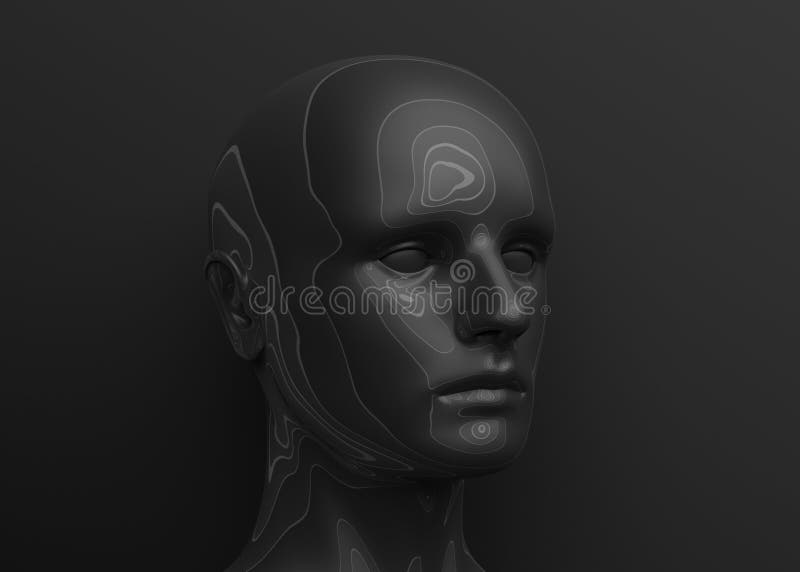 Abstract 3D Render of Human Head Stock Illustration - Illustration of ...