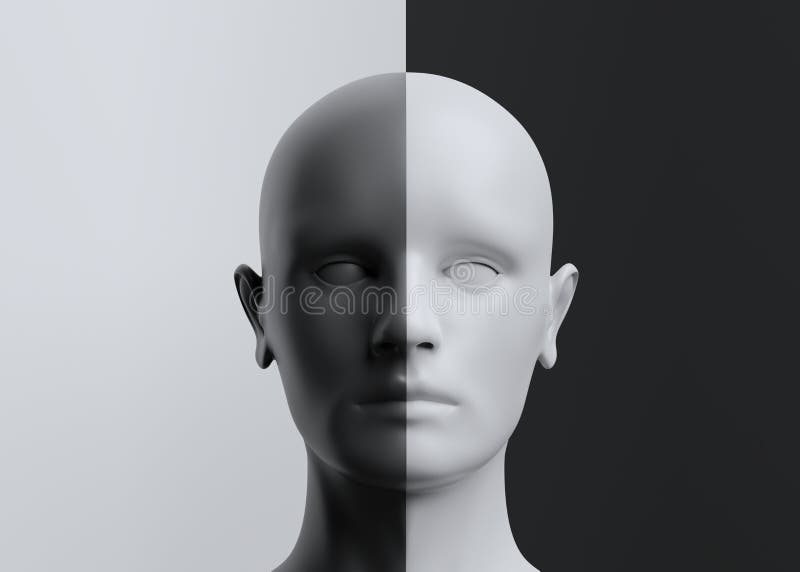 Abstract 3D Render of Human Head Stock Illustration - Illustration of ...
