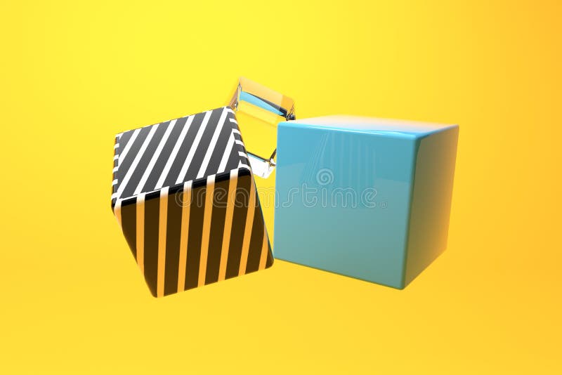 Abstract 3D Render of Cube Shapes Stock Illustration - Illustration of ...
