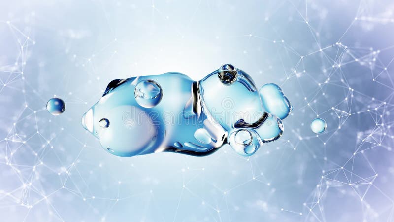 Abstract 3D Render Illustration - Deformed Figure Made of Water on ...