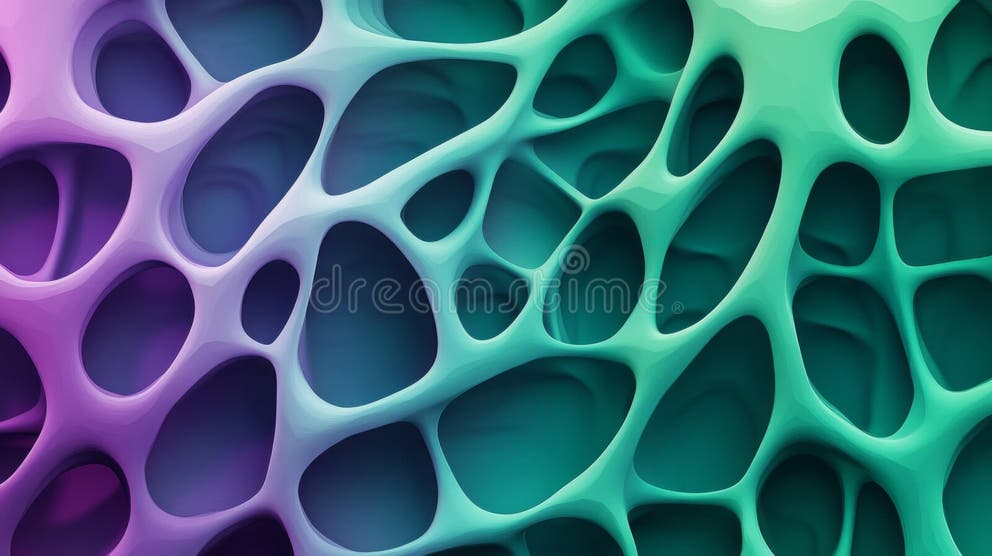 Abstract 3D Render of an Interconnected Network of Holes and Ridges ...