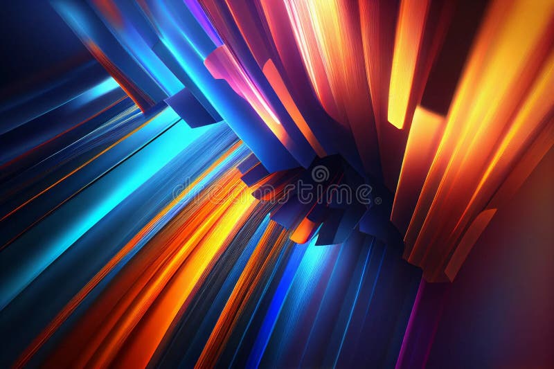 Vibrant Multicolor Spectrum Background with 3D Render, Orange Blue Neon ...