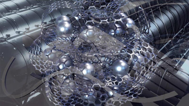 Abstract 3d Render of Metallic Structures and Spheres Stock Footage ...