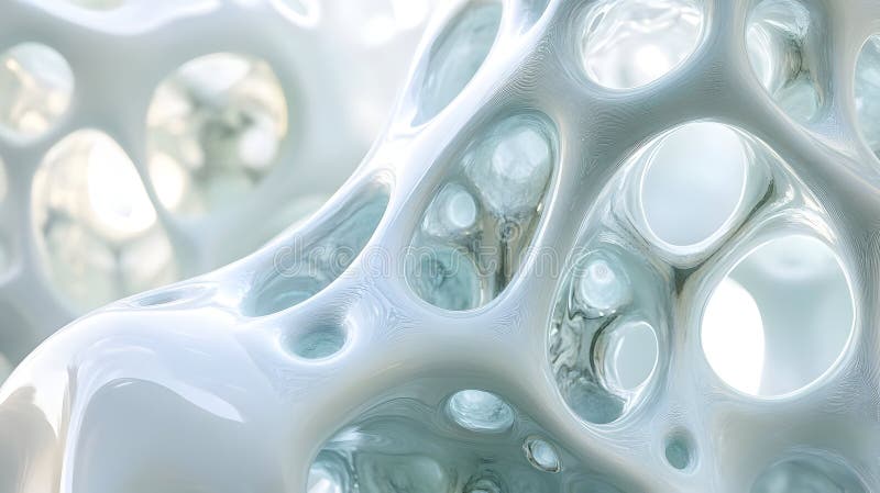 Abstract 3D Render: Organic White Forms Stock Illustration ...