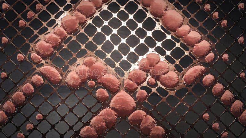 Abstract 3D Render, Pink Organic Forms on Copper Good Resolution Stock ...