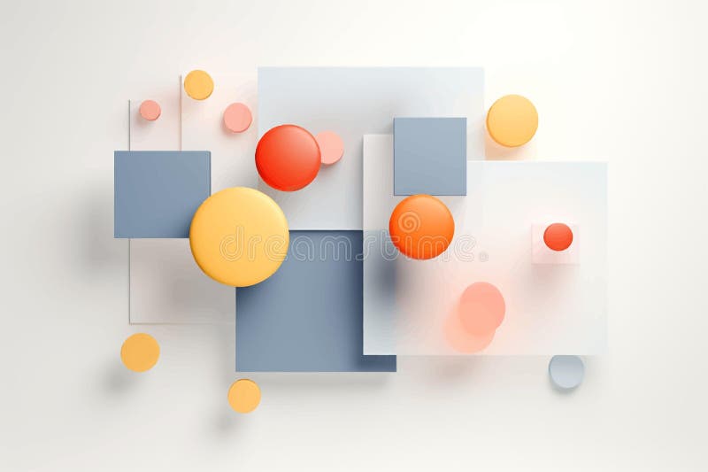 Abstract 3d Render Pleasant Soft Colors Isolated Vector Style ...