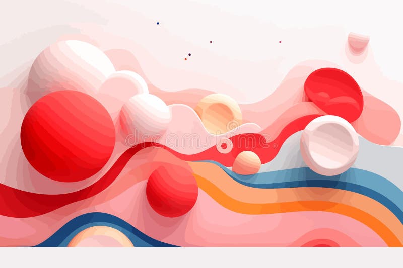 Abstract 3d Render Pleasant Soft Colors Isolated Vector Style ...