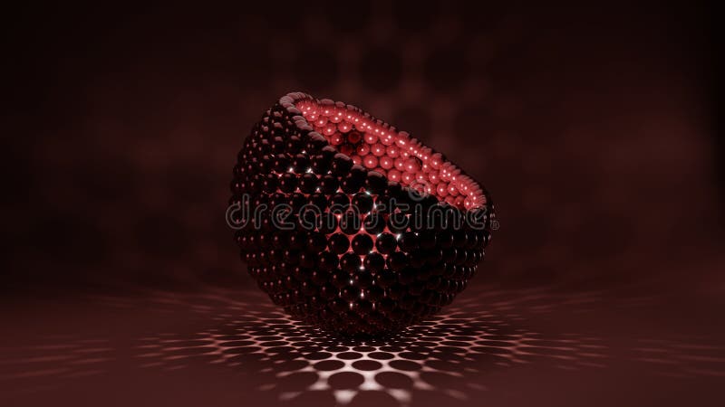 Abstract 3D Render Sci-fi Sphere Created with Many Small Spheres in a ...