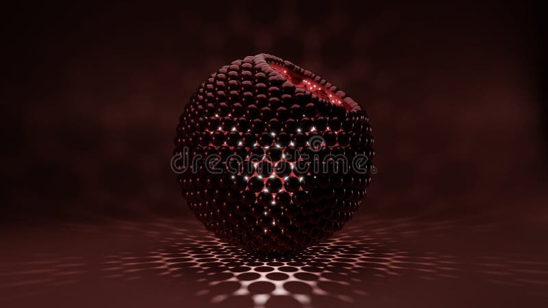 Abstract 3D Render Sci-fi Sphere Created with Many Small Spheres in a ...