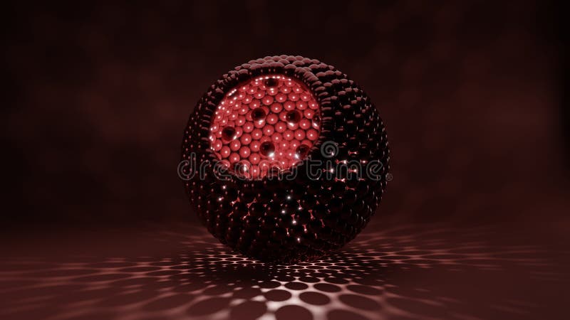 Abstract 3D Render Sci-fi Sphere Created with Many Small Spheres in a ...