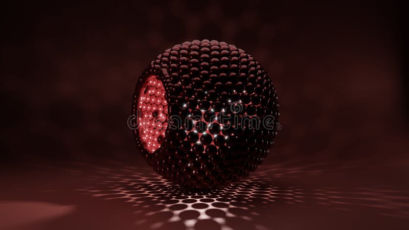 Abstract 3D Render Sci-fi Sphere Created with Many Small Spheres in a ...