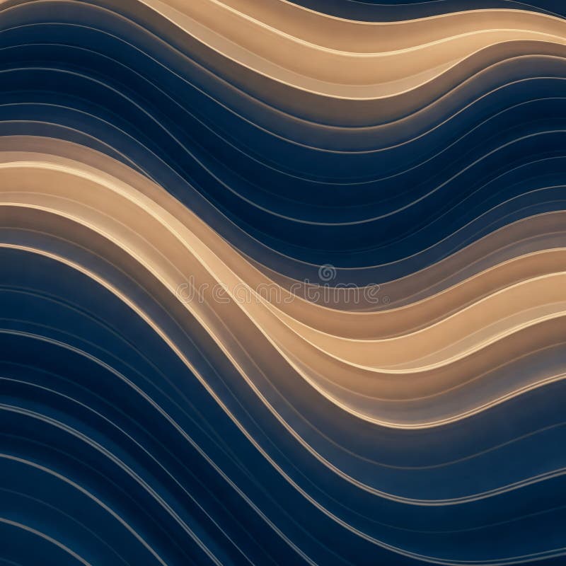 Abstract 3D Render of a Wave-like Pattern Stock Illustration ...