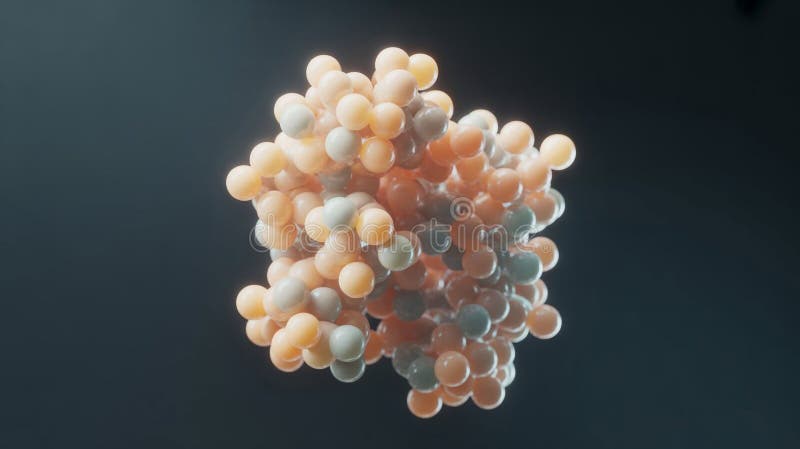 Abstract 3D Render Soft Peach and Gray Spheres Organic Cluster Modern ...