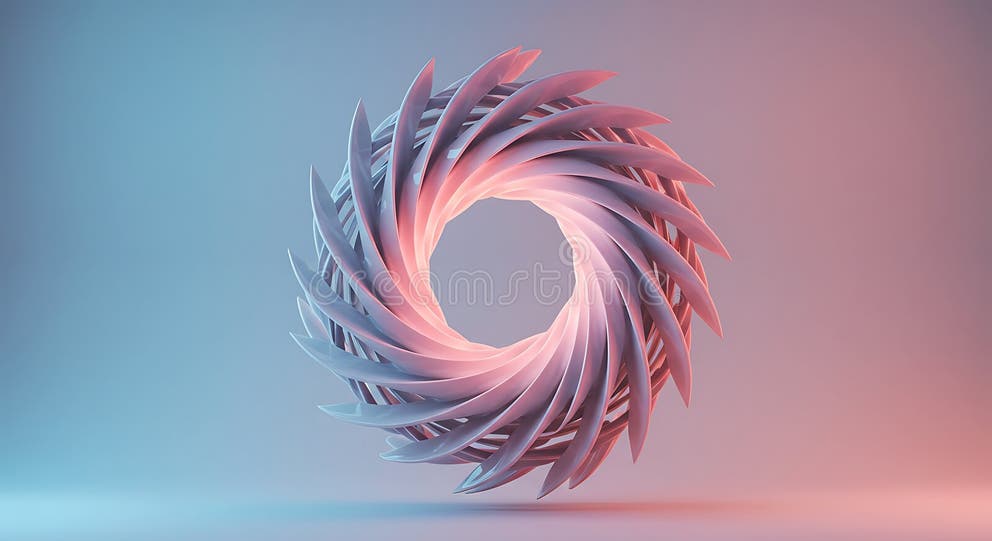 Abstract 3D Render of a Swirling Circular Structure with a Central Void ...