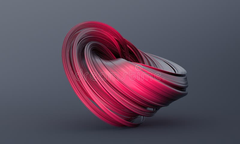 Abstract 3D Render of Twisted Shape Stock Illustration - Illustration ...