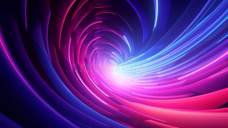 Abstract 3d Render Vortex Tunnel With Pulsating Lights Vortex Tunnel Dynamic Motion