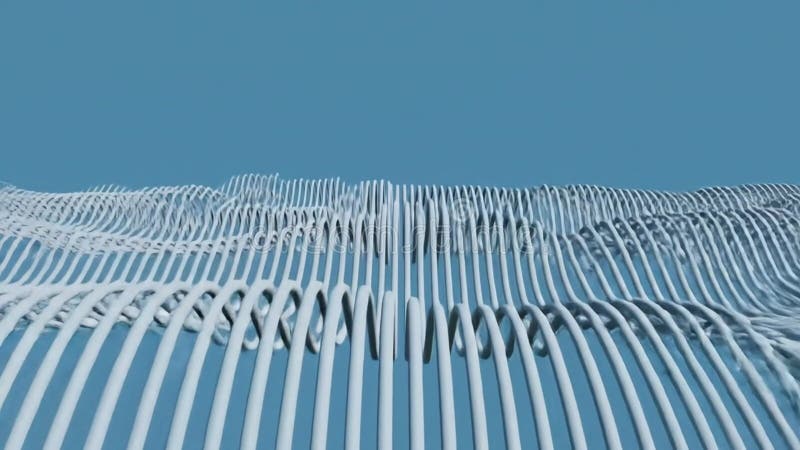 Abstract 3D Render of Wavy Lines Creating a Dynamic Landscape Against a ...