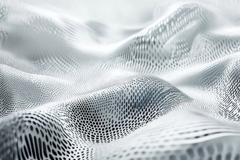 Abstract 3D Render of Wavy Surface with Perforated Pattern in ...