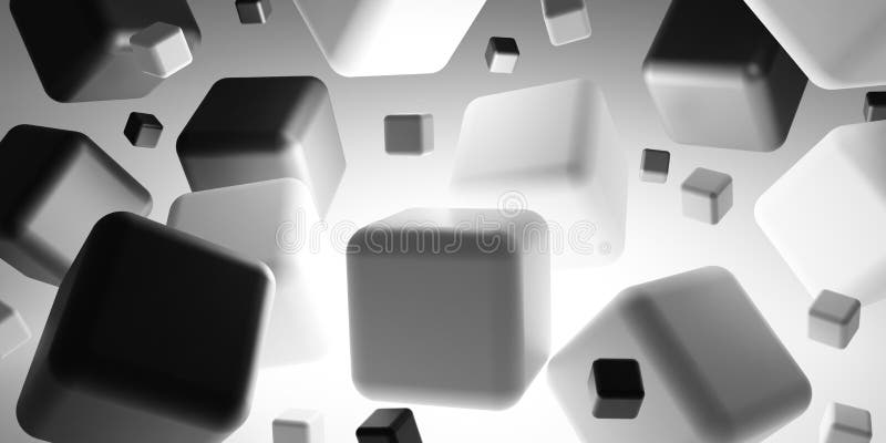 Abstract 3d Render White Cubes Background Design With Geometric
