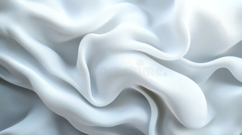 Abstract 3D Render of White Fabric Unfolding with Soft Textures Stock ...