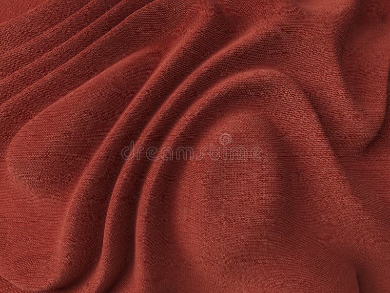 Abstract 3D Rendered Deep Orange Woven Fabric Wave Texture Background ...