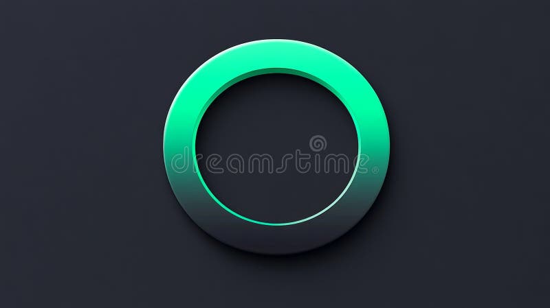 Abstract 3D Rendered Neon Green Circle on a Dark Background, Minimalist ...