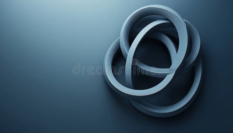 Abstract 3D Rendered Rings on a Blue Background Stock Illustration ...