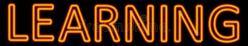 Learning neon sign stock illustration. Illustration of group - 115969256