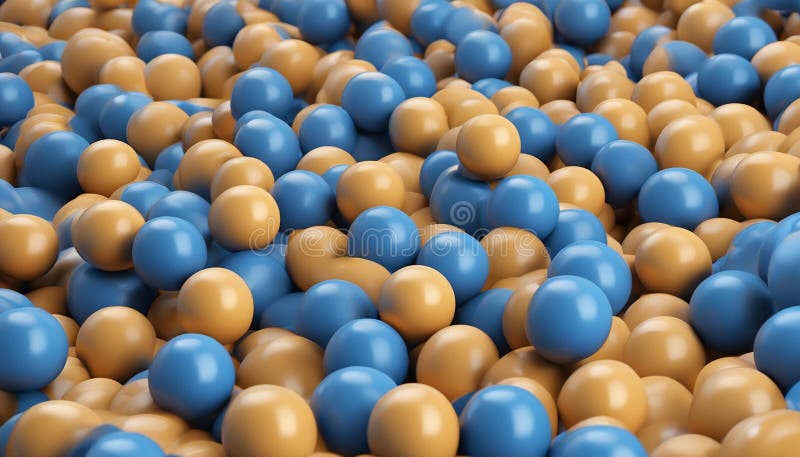 Abstract 3D Rendering Background with Blue Bouncing Balls Stock ...