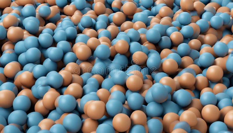Abstract 3D Rendering Background with Blue Bouncing Balls Stock ...