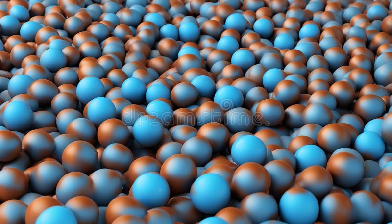 Abstract 3D Rendering Background with Blue Bouncing Balls Stock ...