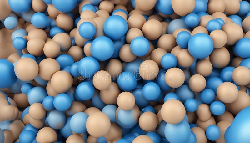 Abstract 3D Rendering Background with Blue Bouncing Balls Stock ...