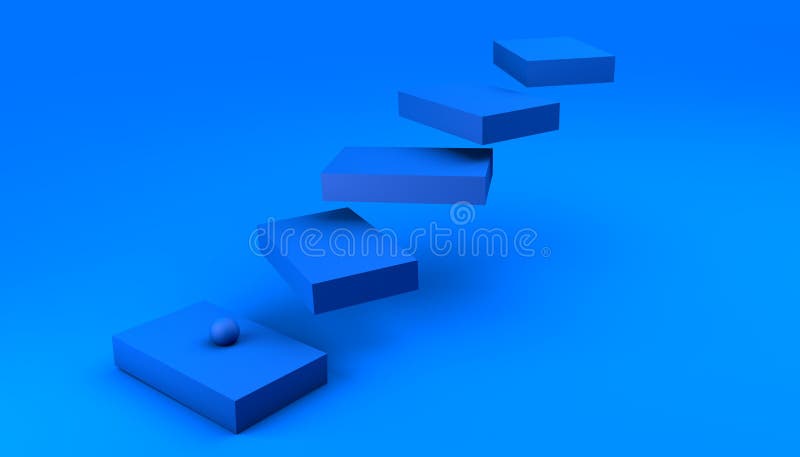 Abstract 3D Rendering, Background Design with Blue Steps Stock ...