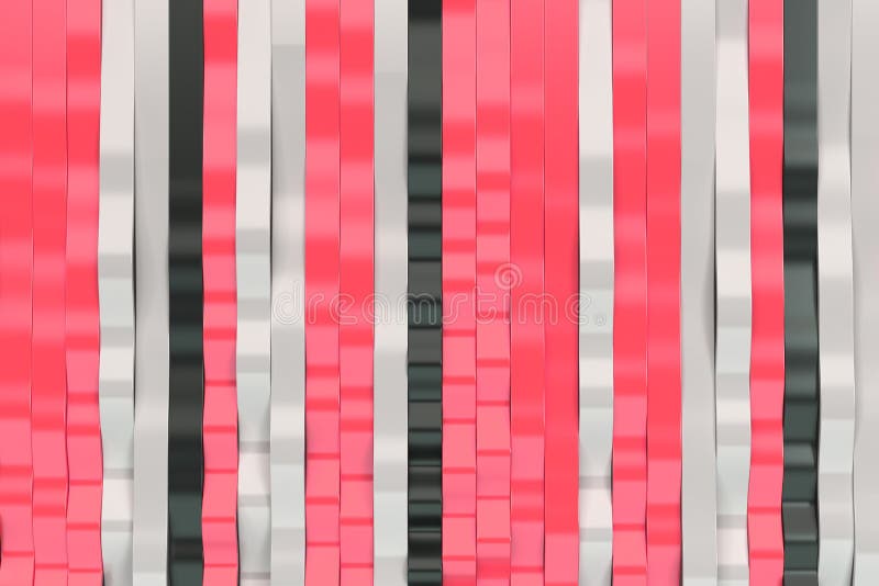 Abstract 3D Rendering of Black, White and Red Sine Waves Stock ...