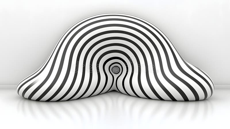 Abstract Black and White Striped Organic Form 3D Render Stock ...
