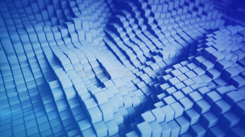 Abstract 3D Rendering of Blue Blocks Stock Illustration - Illustration ...