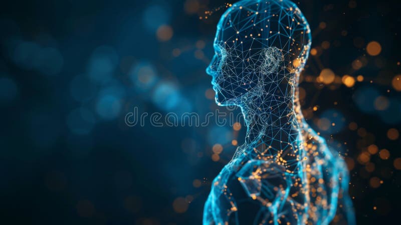 Glowing Hologram of Human Body 3d Structure Forming from Light ...