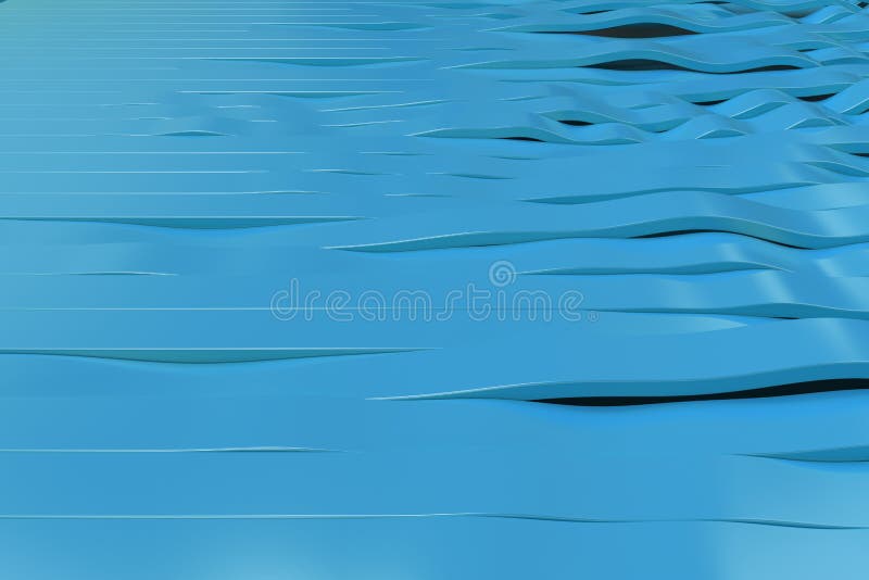 Abstract 3D Rendering of Blue Sine Waves Stock Illustration ...