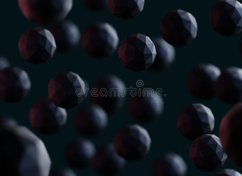 Abstract 3d Rendering of Chaotic Low Poly Particles Stock Illustration ...