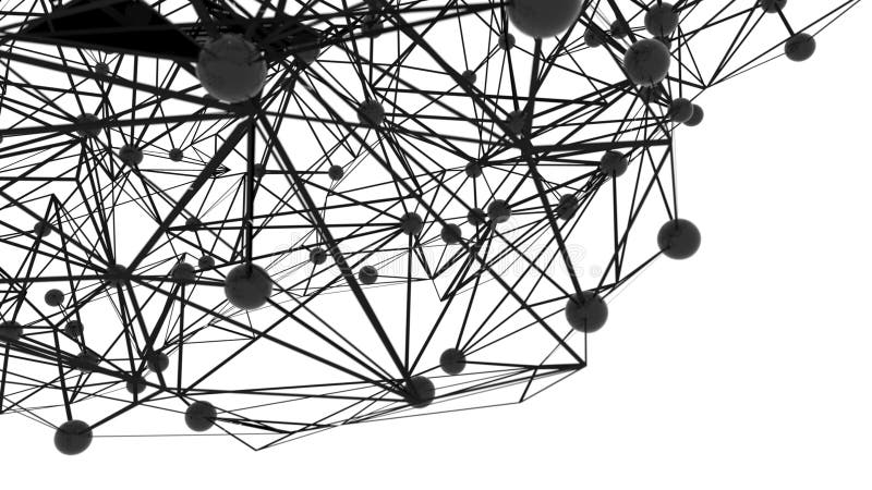 Abstract 3d Rendering of Chaotic Structure Stock Illustration ...