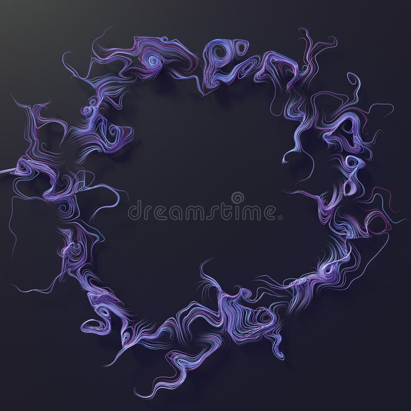 Abstract 3d Rendering Colored Strands on Dark Background Stock ...